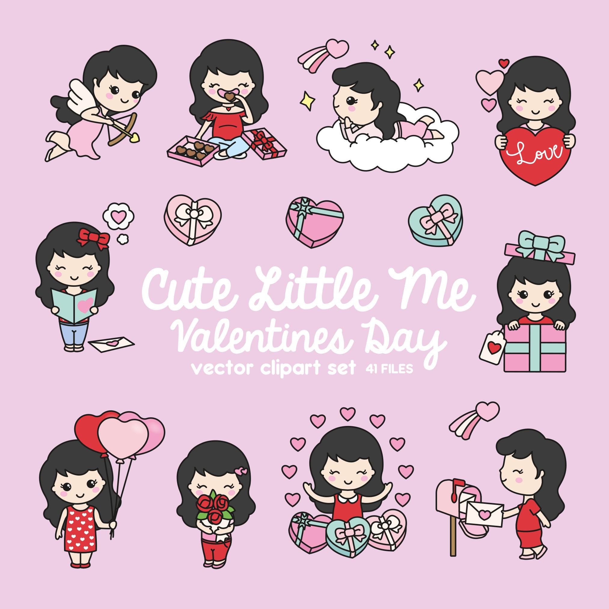 Premium Vector Clipart - Kawaii Valentines Day Cute Me - Valentines Day ...
