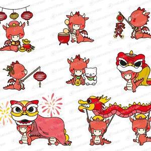 Premium Vector Clipart - Kawaii Chinese New Year - Cute Year of the ...