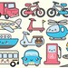 Premium Vector Clipart Kawaii Transport Clipart Kawaii Clip Art Set ...