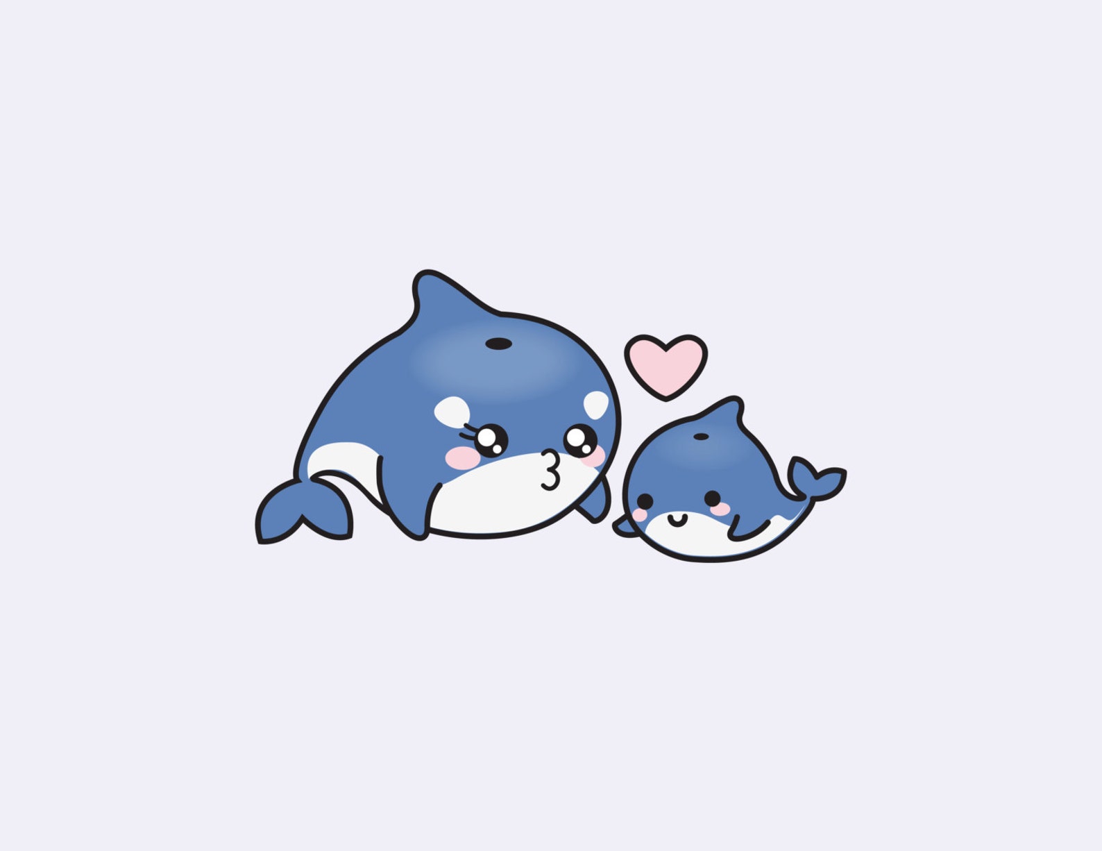 Premium Vector Clipart - Kawaii Orcas - Cute Orcas Clipart Set - High ...