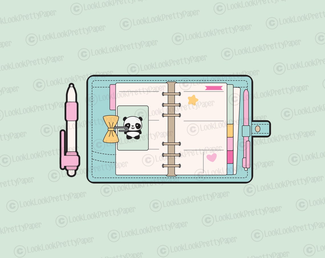 Premium Vector Clipart - Kawaii Planning Clipart - Cute Planner Clip ...