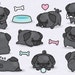 Premium Vector Clipart - Kawaii Pugs - Cute Black Pugs Clipart Set ...