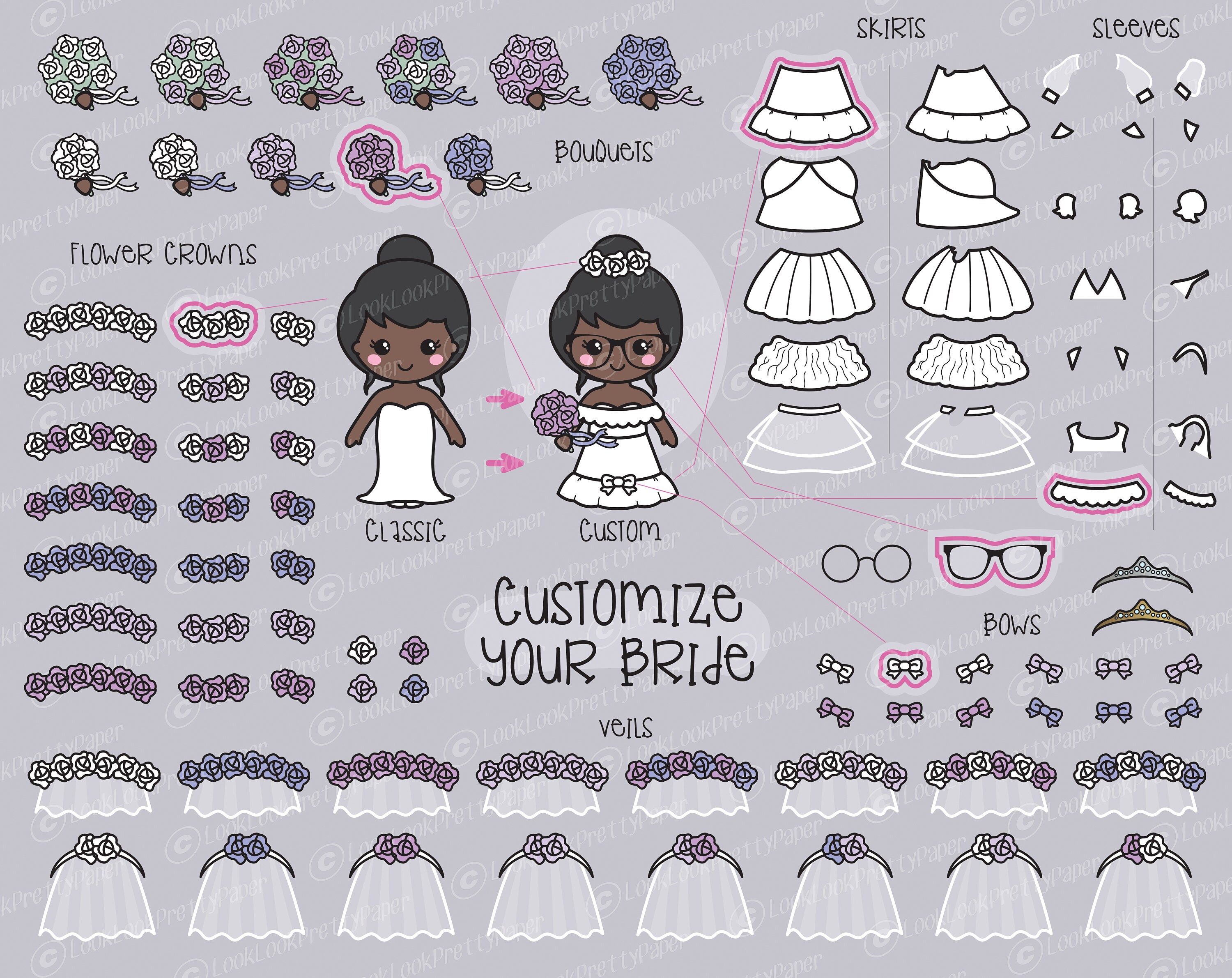 Premium Vector Clipart Cute 'lil Me HUGE Clipart | Etsy Canada