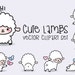 Premium Vector Clipart Kawaii Lambs Cute Lamb Clipart Set