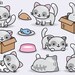 Premium Vector Clipart - Kawaii Cats - Cute Cats Clipart Set - High ...