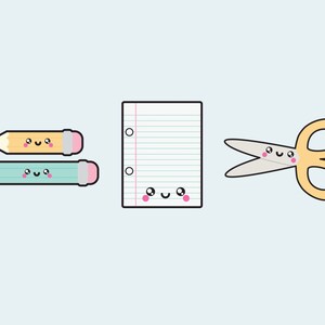 Premium Vector Clipart Kawaii Back to School Clipart Kawaii Clip Art ...