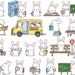 Premium Vector Clipart Kawaii Bunny Back to School Cute Bunnies Clipart ...