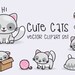 Premium Vector Clipart Kawaii Cats Cute Cats Clipart Set | Etsy