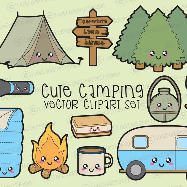 Camping Clipart - Etsy