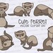 Premium Vector Clipart Kawaii Ferret Cute Ferrets Clipart - Etsy Australia