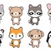 Premium Vector Clipart Cute Animals Kawaii Animals Cute - Etsy Canada