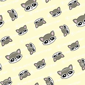 Premium Digital Paper Scrapbooking Paper Kawaii Raccoon Cute Raccoons ...