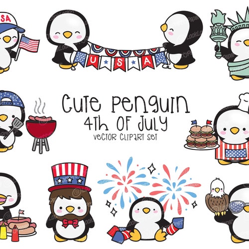 Premium Vector Clipart Kawaii Pearl the Penguin Cute - Etsy