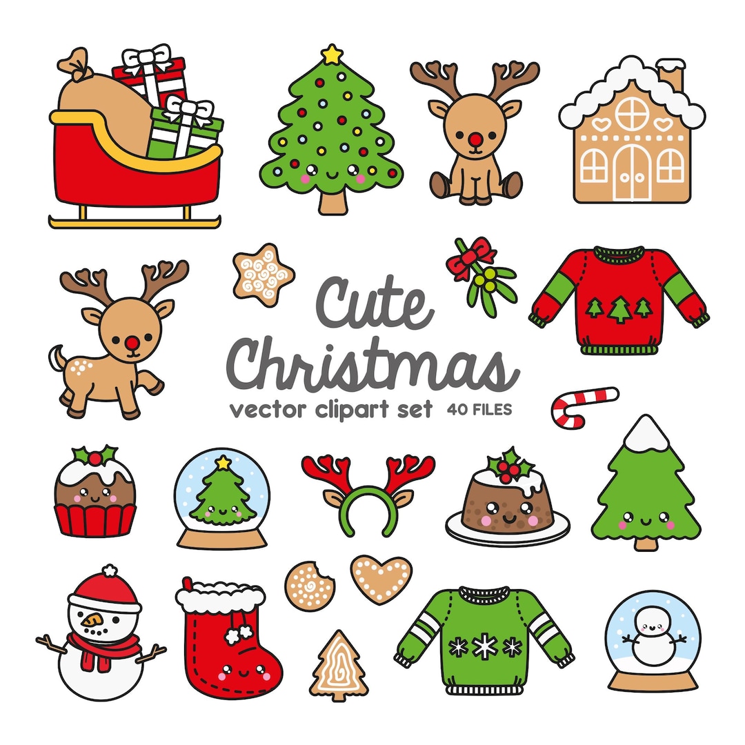 Premium Vector Clipart - Kawaii Christmas - Another Cute Chrismas ...