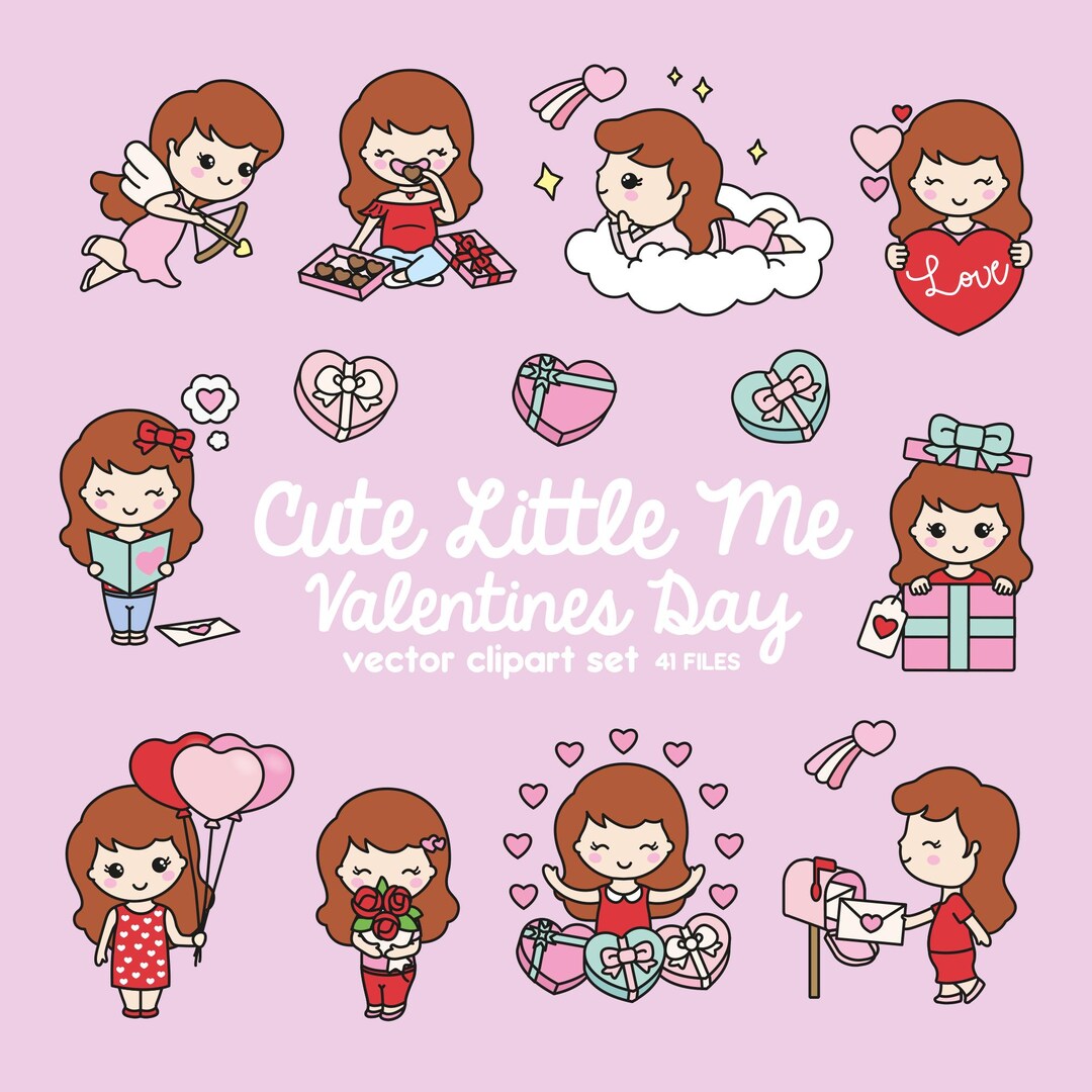 Premium Vector Clipart - Kawaii Valentines Day Cute Me - Valentines Day ...