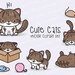 Premium Vector Clipart Kawaii Cats Cute Cats Clipart Set Brown Cat High ...