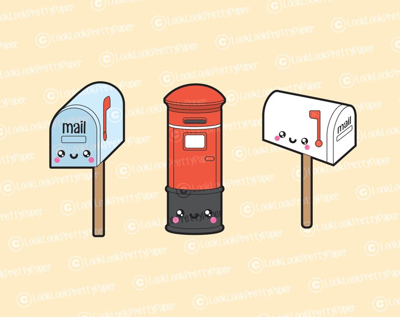 Premium Vector Clipart Kawaii Mail Clipart Kawaii Post - Etsy Canada