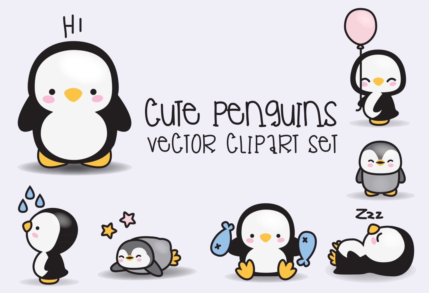 Cute Penguins Clip Art