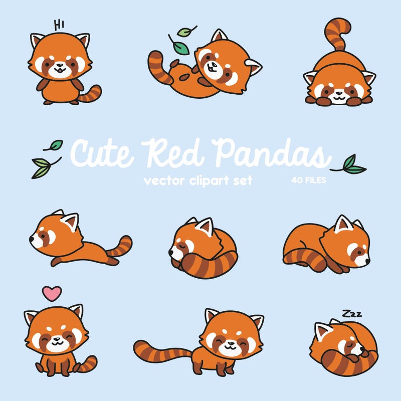 Red Panda Cartoon Svg - Etsy UK