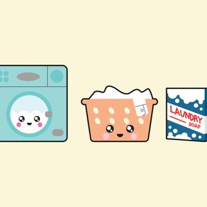 Premium Vector Clipart Kawaii Cleaning Clipart Kawaii Clip Art Set High ...