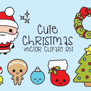 Premium Vector Clipart Kawaii Christmas Cute Chrismas Clipart Set High ...