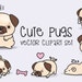 Premium Vector Clipart Kawaii Pugs Cute Pugs Clipart Set High Quality ...