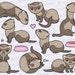 Premium Vector Clipart - Kawaii Ferret - Cute Ferrets Clipart Set ...