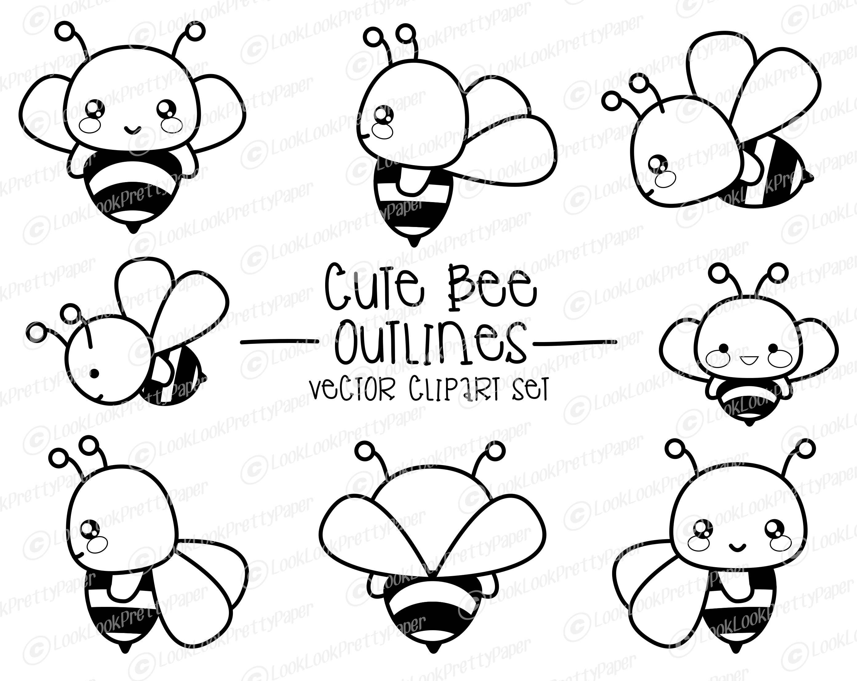 Bee Clipart Outline
