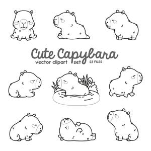 Premium Vector Clipart - Kawaii Capybara - Cute Capybara Clipart ...