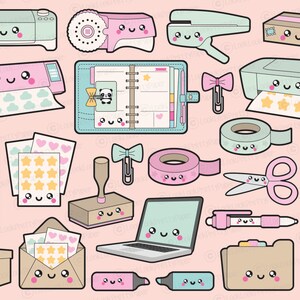 Premium Vector Clipart - Kawaii Planning Clipart - Kawaii Planner Clip ...