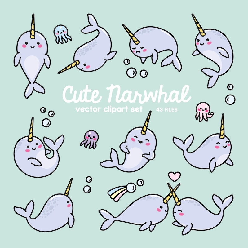 Kawaii Narwhal - Etsy