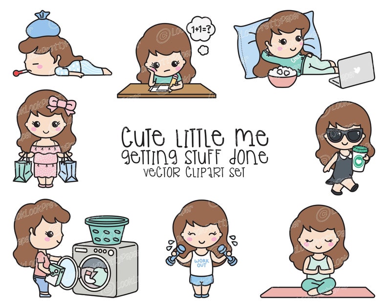 Premium Vector Clipart Cute Me Kawaii Girl Cute Girl - Etsy Nederland