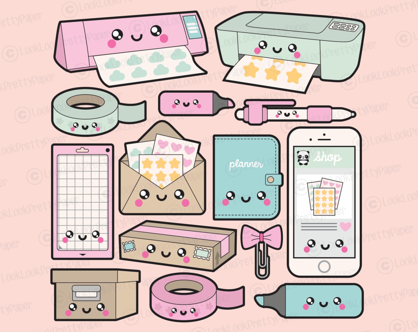 Premium Vector Clipart Kawaii Planning Clipart Kawaii Planner Clip Art
