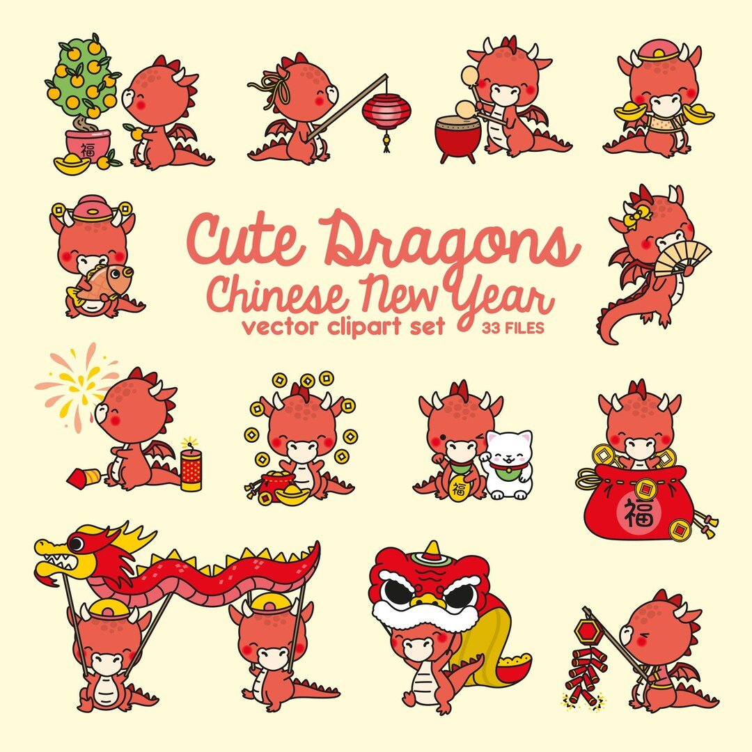 Premium Vector Clipart - Kawaii Chinese New Year - Cute Year of the ...