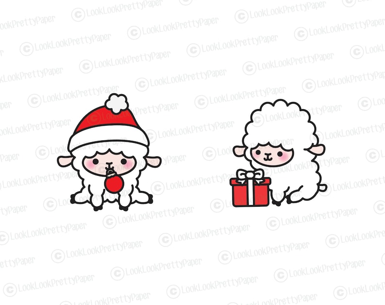 Premium Vector Clipart Kawaii Christmas Sheep Cute - Etsy Canada