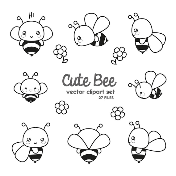 Bee Clip Art Black And White