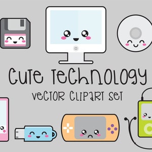 Premium Vector Clipart Kawaii Technology Clipart Technology Clip Art ...