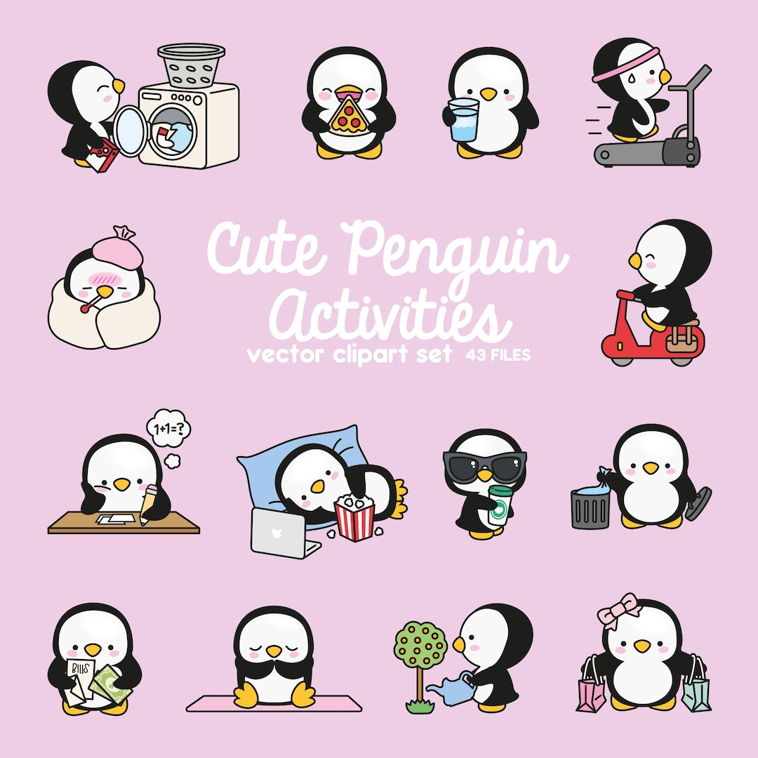 Premium Vector Clipart - Kawaii Pearl the Penguin - Cute Penguin ...