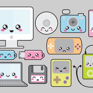 Premium Vector Clipart Kawaii Technology Clipart Technology Clip Art ...