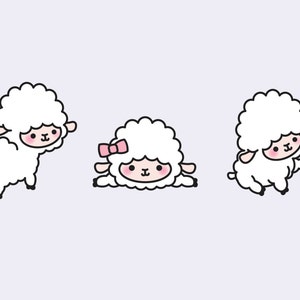 Premium Vector Clipart - Kawaii Lambs - Cute Lamb Clipart Set - High ...