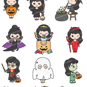 Premium Vector Clipart - Kawaii Halloween Girl - Cute Me Halloween ...