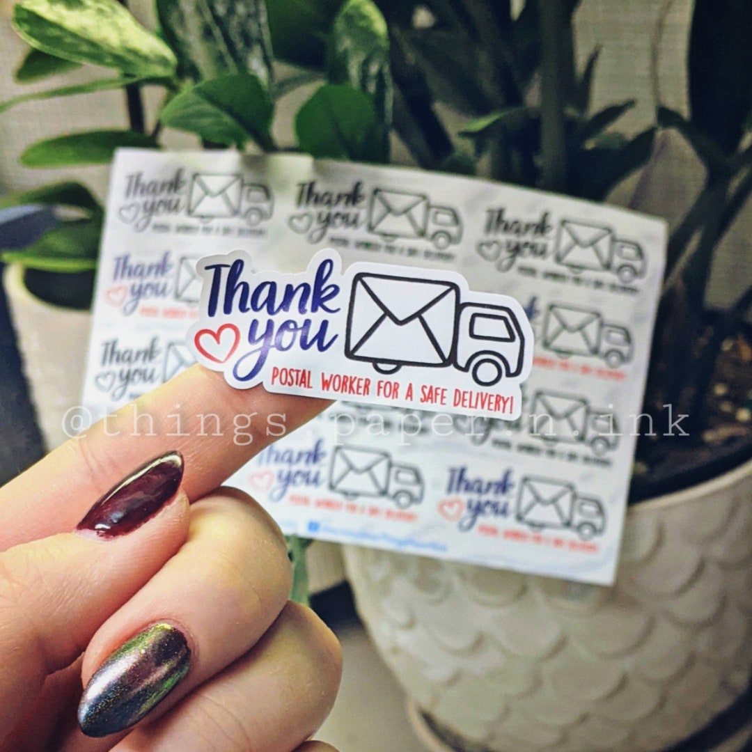 Thank You Postal Worker Packaging Stickers, Envelope Seal Stickers - Etsy