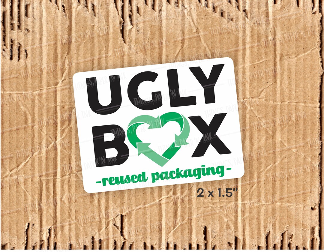 Ugly Box Recycle Heart Packaging Sticker Label Sheet - Etsy