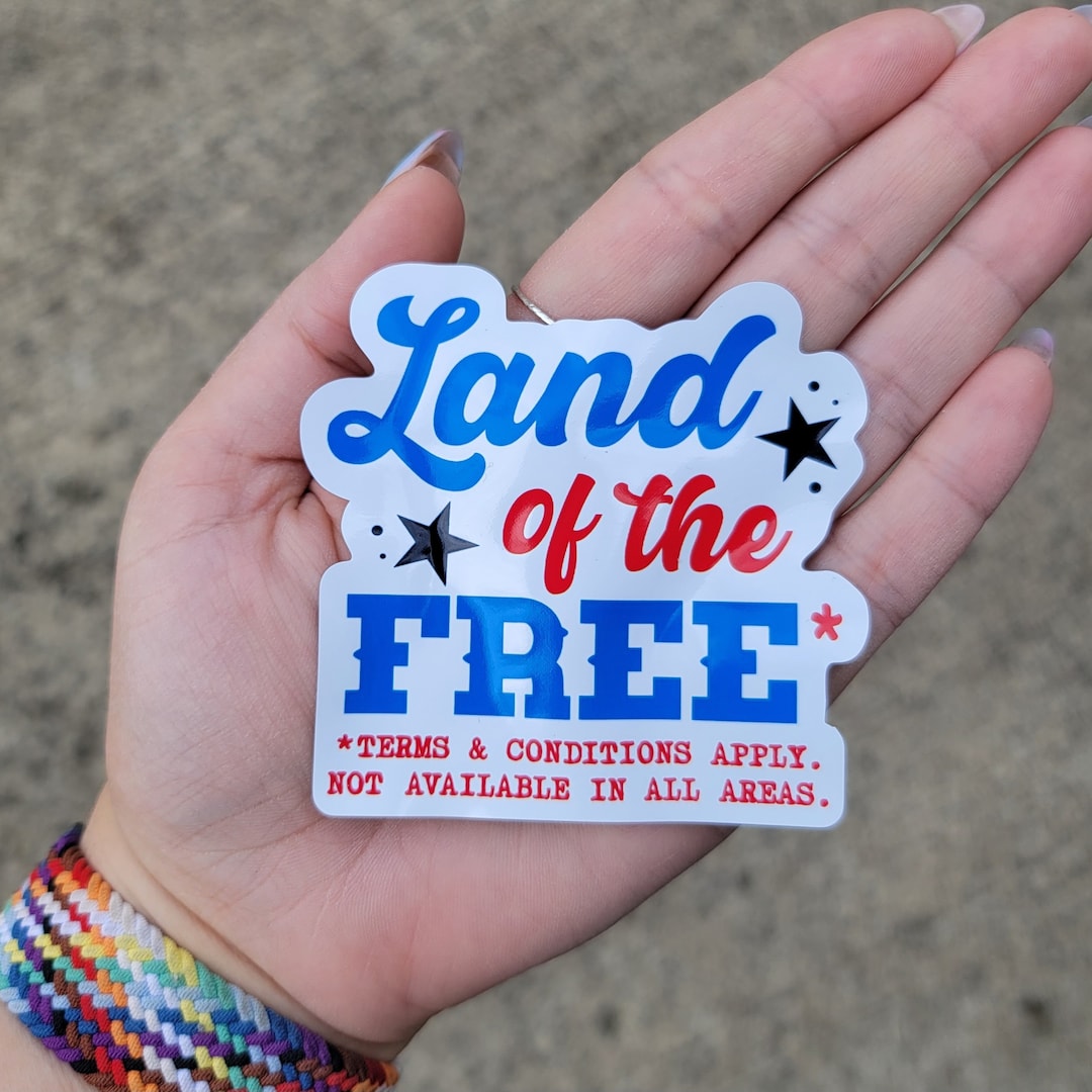 Land of the Free Political Progressive Protest Sticker and Car Decal - Etsy