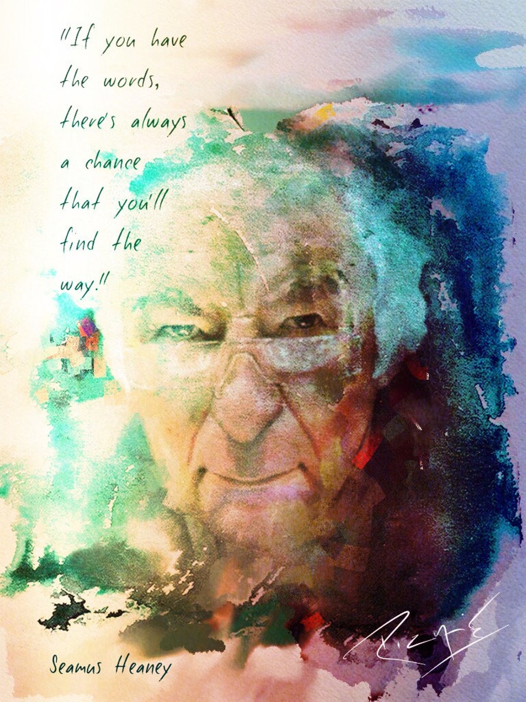 Irish Poet, Seamus Heaney, Print Poster Direct From the Artist - Etsy