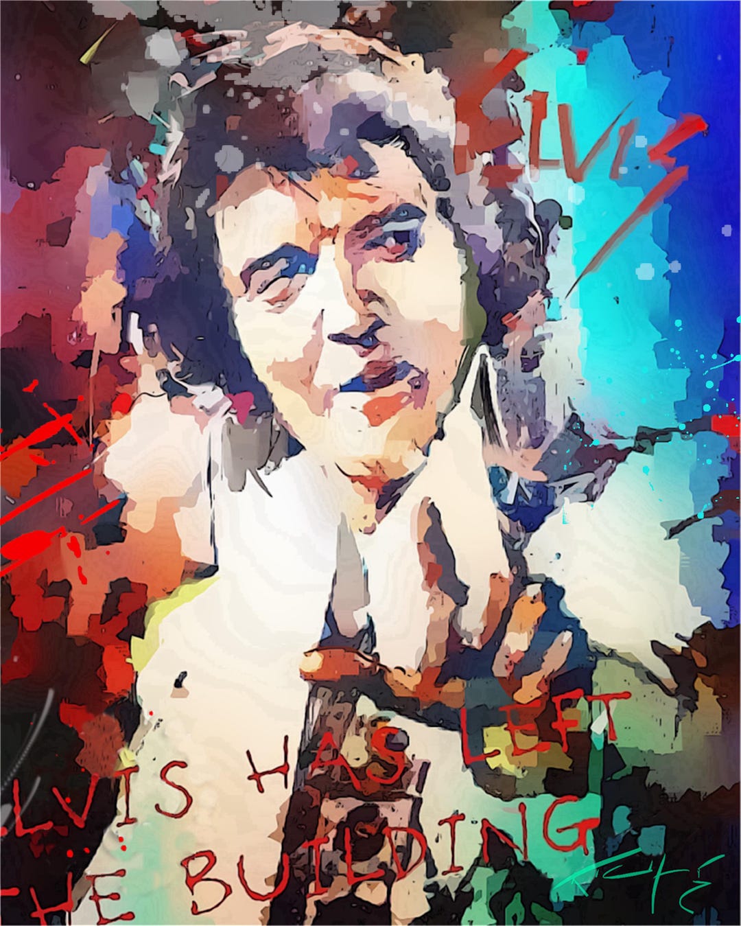 Elvis Presley, King of Rock, Print Poster Direct From the Artist - Etsy