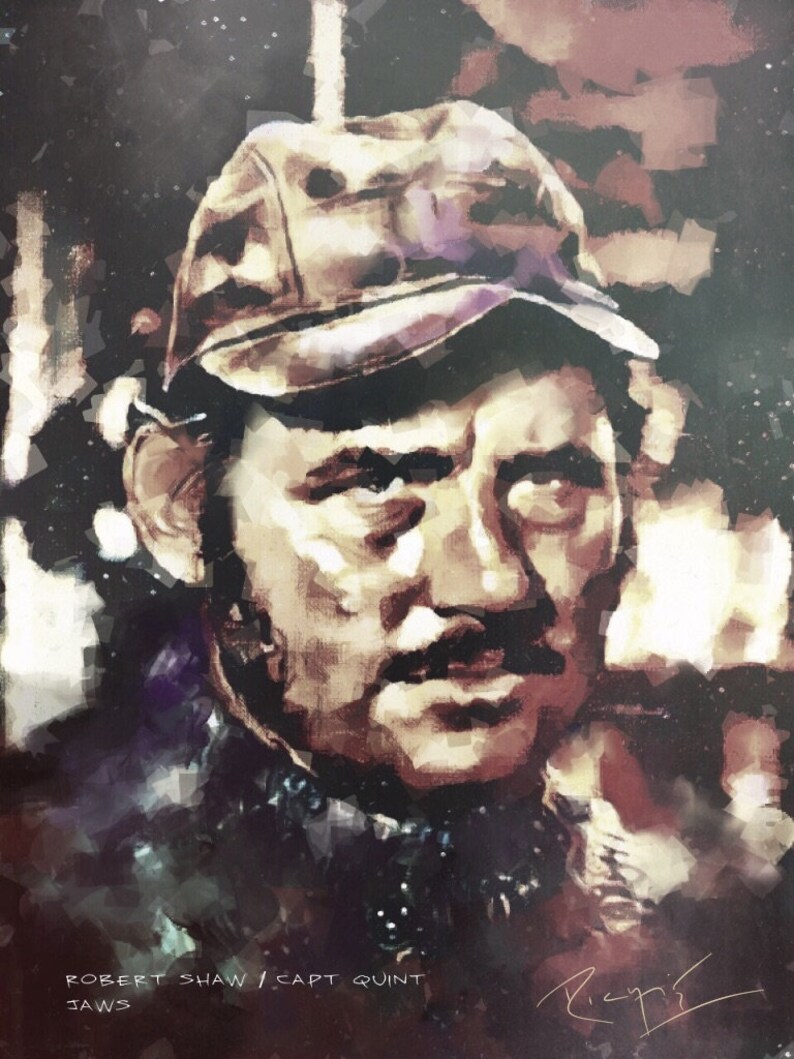 Captain Quint, Robert Shaw, Jaws Poster - Direct From the Artist - Etsy