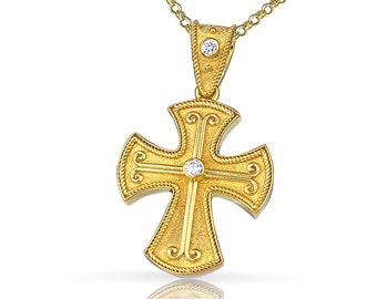 Ruby Sapphires Byzantine Cross, Greek Cross, Gold Cross, Orthodox Cross ...