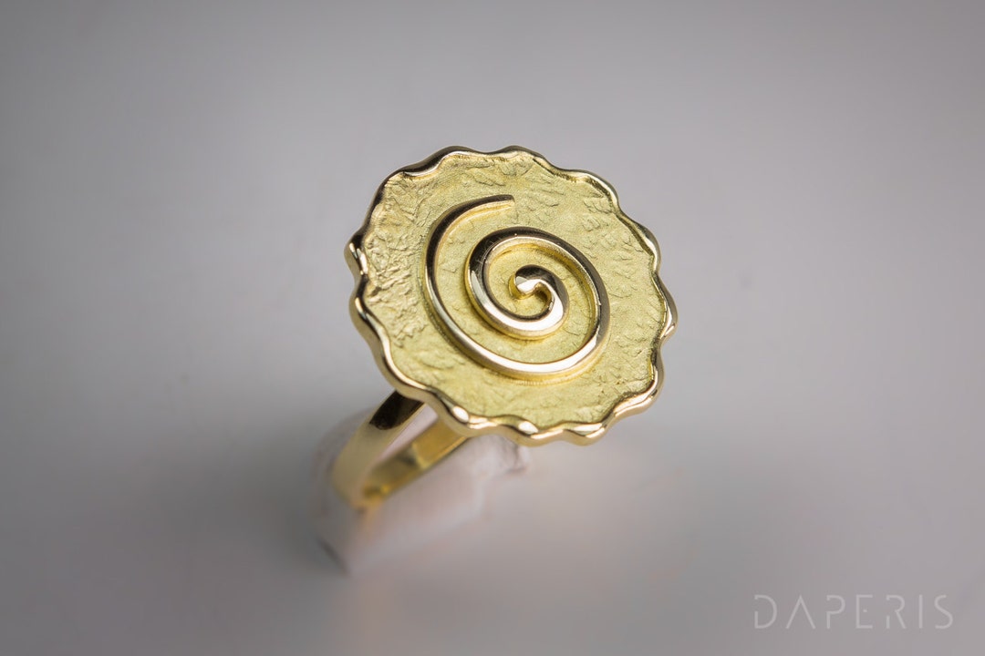 Greek Spiral Ring 14K Solid Gold-high Quality Handmade Product.ancient ...