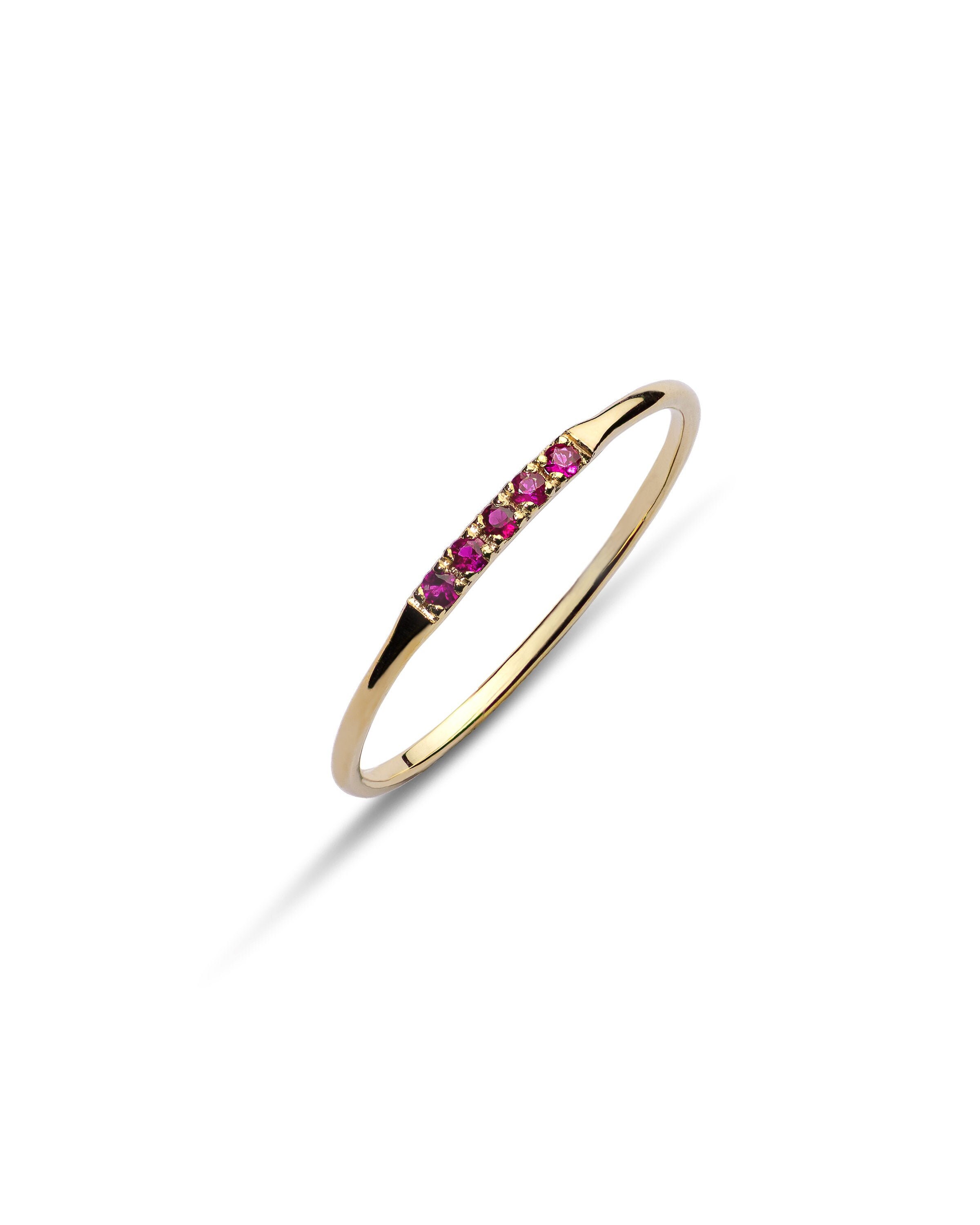 Micro Pave Band Micro Pave Ruby Ring Half Eternity Band - Etsy